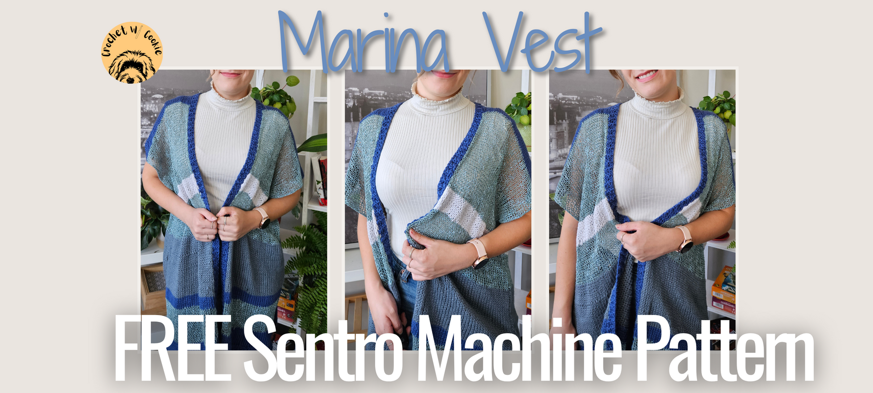 Marina Vest - Free Sentro Knitting Machine Pattern – crochetwithcookie