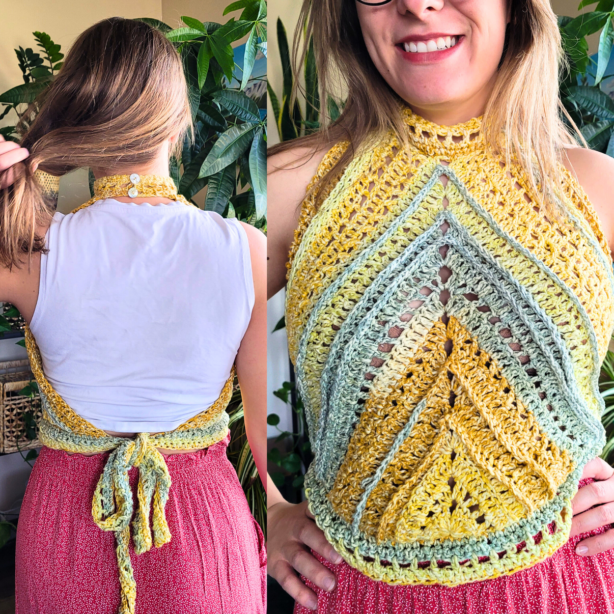 Triangle Tie Tank Crochet Pattern PDF – crochetwithcookie