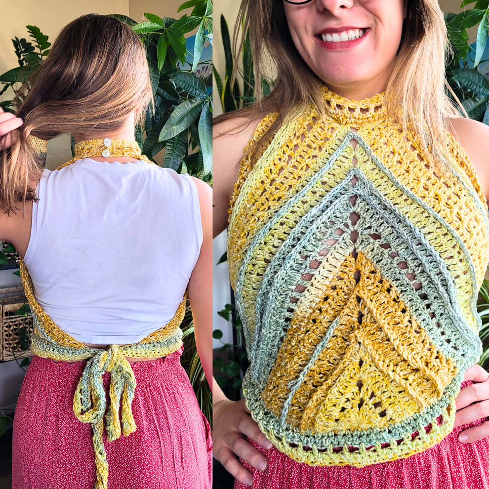 Triangle Tie Tank Crochet Pattern PDF – crochetwithcookie
